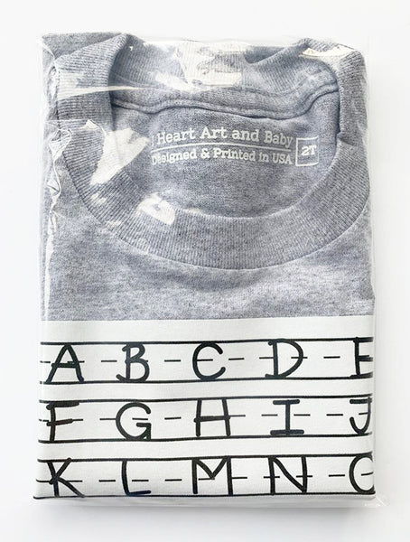 Alphabet Shirt for Kids, Toddler First Day of School – I Heart Art and Baby
